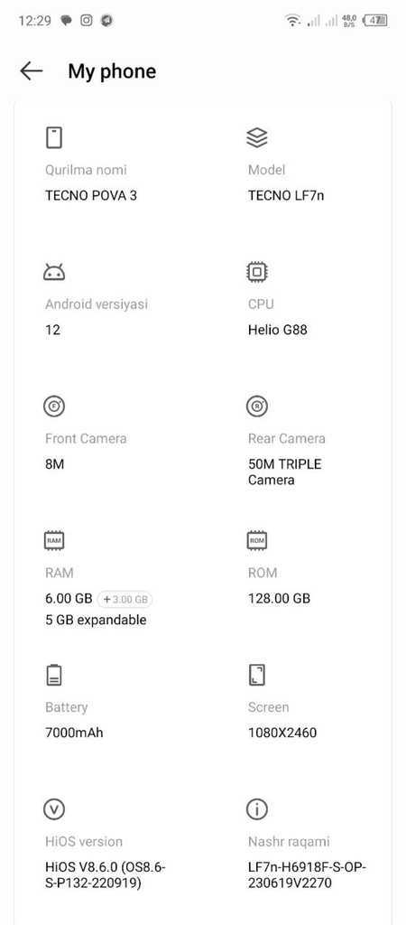 Tecno POVA 3 sotiladi