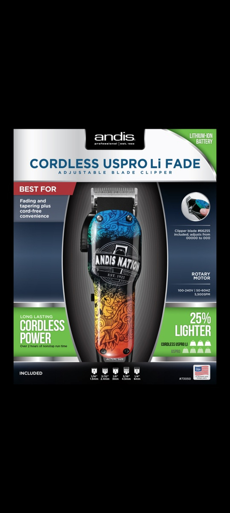 Andis limited edition fade made in USA 
Andis cordless uspro li fade m