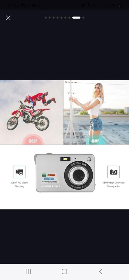 Kamera 1080P 4K va 48 megapiksel