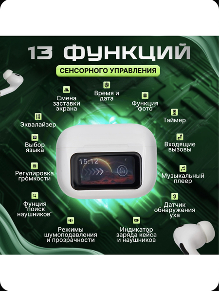 Simsiz quloqchinlar Pods A9 display bilan,ekranli, shovqin kamaytirish