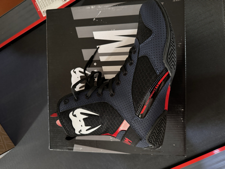 Venum Elite Boxing Shoes - Navy/Black/Red