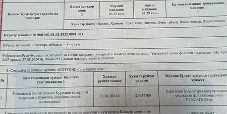 Срочная продажа новостройка на Узбеме 65,5м2, без ремонта. Кадастр