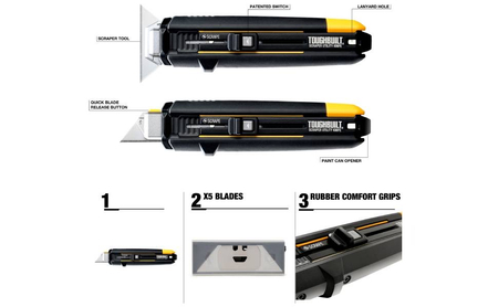 Прочный универсальный нож-скребок. toughbuilt scraper utility knife