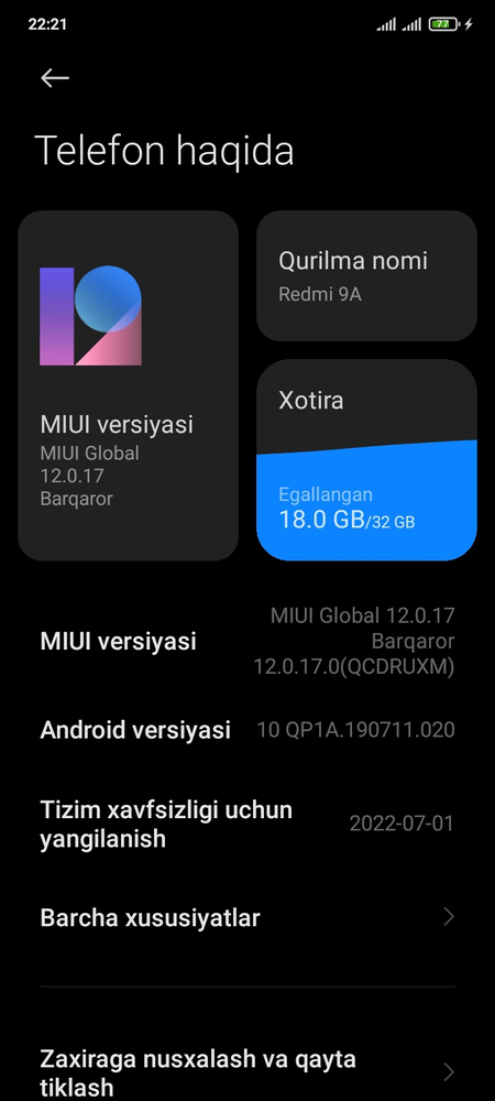 Redmi 9 a xolati ideal