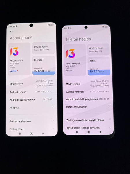 Redmi not 11 pro not 11s oqib tel qilila