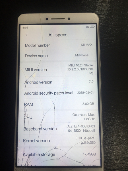 Mi max TOTAL 64/RAM 3