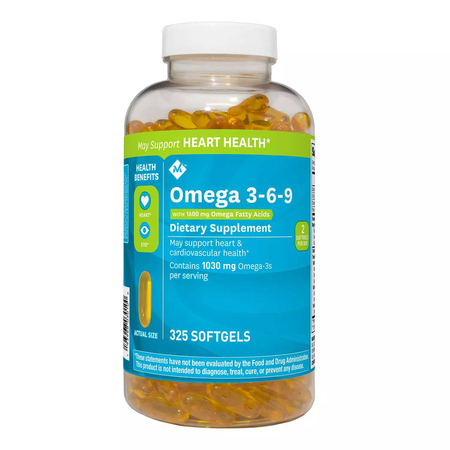 Омега 3- 6- 9 325 капсул Omega 1600mg рыбий жир  из Америки