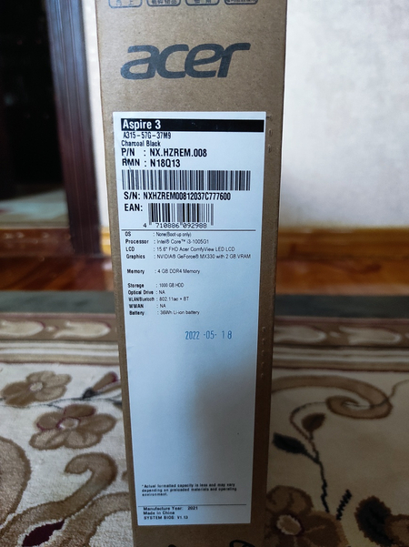 Ноутбук Acer Aspire 3 A315-57G-37M9