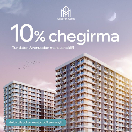 1 хона уй 20400$ скидка 10% 2026 йил 2 чорак