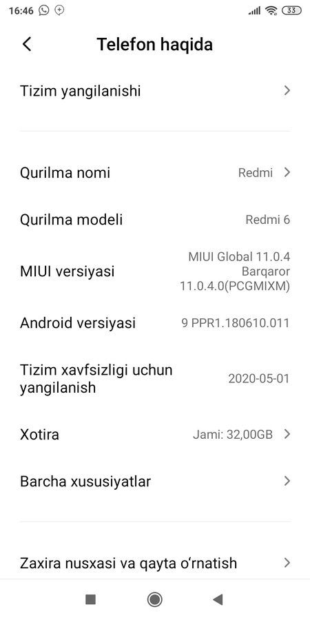 Redmi 6 32 talik xolati yaxsh