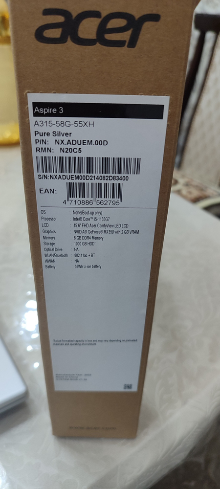 Acer Aspire3, 8 gb ddr4, core i5 11 pok.