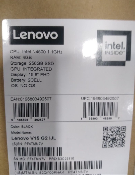 Notebook Lenovo n4500