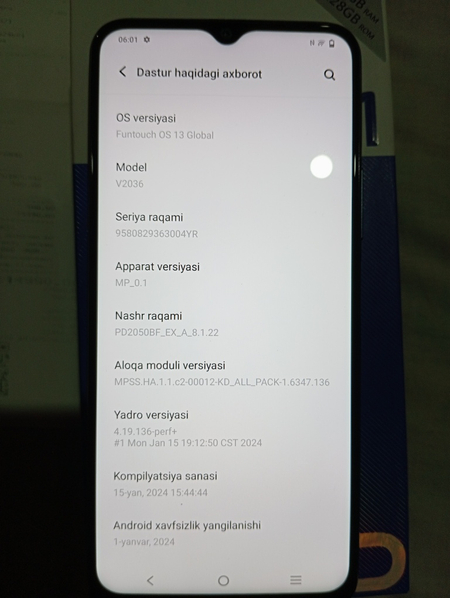 Телефон VIVO Y31 сотилади
