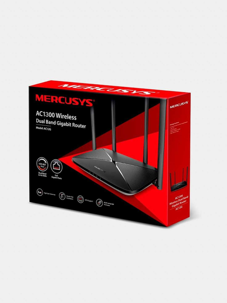 Wi‑Fi роутер Mercusys AC12G AC1300 Двухдиапазонный гигабитный