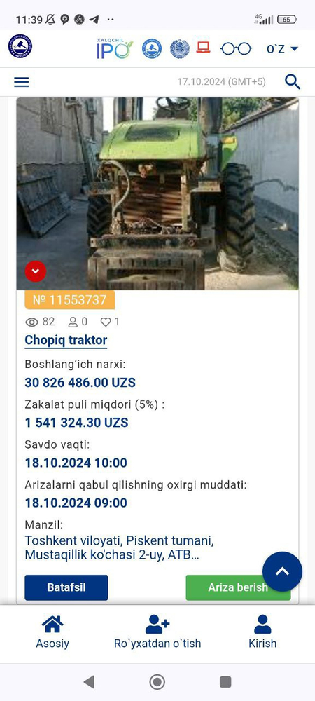 Traktor sotiladi