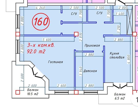 квартира в новостройке 109 кв.м Подземный парковка 1 мест