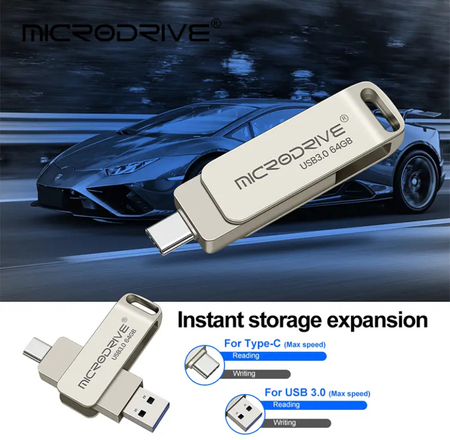 Флешка 64гб USB 3.0 /Type C + подарок