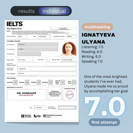IELTS Preparation Course (7+)