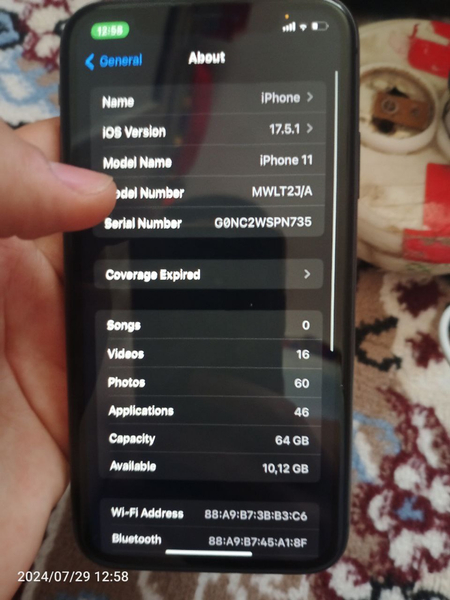 iphone 11 qora 90/64