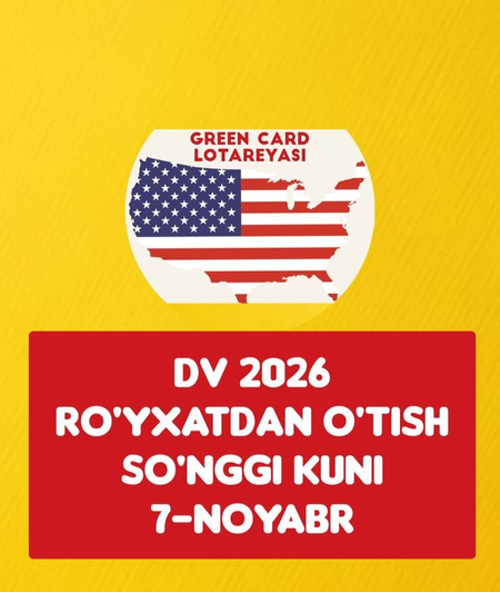 GREEN CARD 100 Foiz be xato xalol regestratsiya qili beramiz