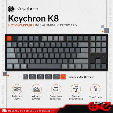 Hot-Swap/Aluminium Frame/RGB Keychron K8 V2 Оптическая Клавиатура