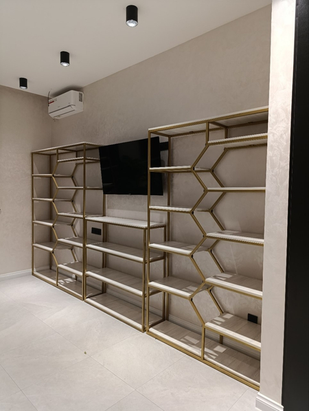 Stelyaj polka shkaf loft, chikago, Ari ini gold, tilla rang полка шкаф