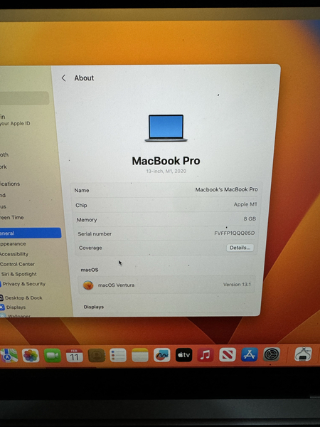 MacBook Pro 13-inch 8/256GB M1 2020