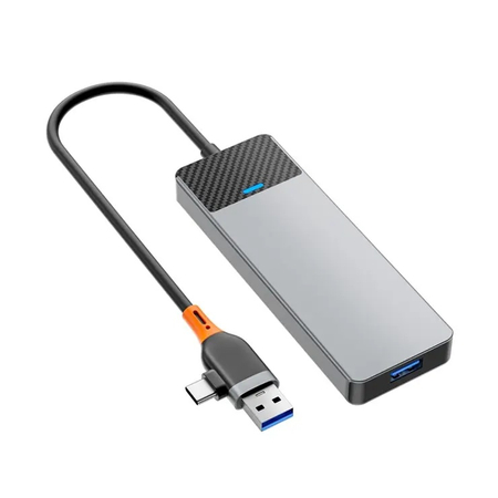 WIWU A431C Linker Series USB-A&C Hub adapteri 4-in-1 portativ ulash st