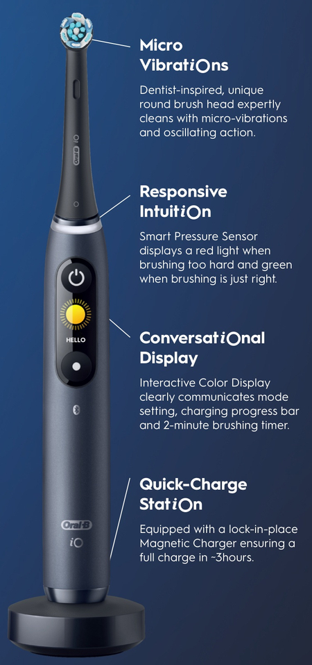 Oral-B iO 8 электрическая зубная щетка Black Onyx