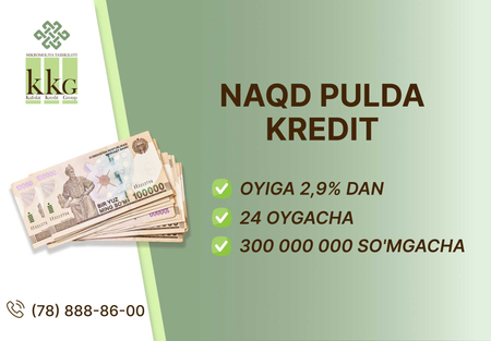 Kredit va mikroqarzlar naqd pulda