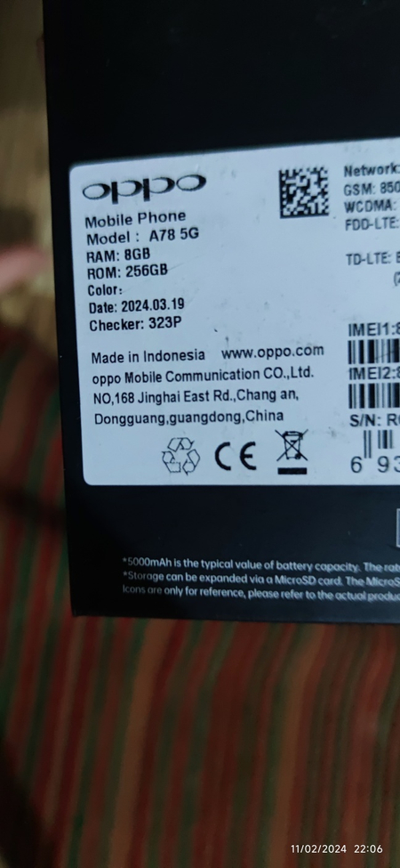 Oppa a78 8/256g 5g yangi ishlatilmagan