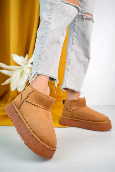 Женские UGG из замши SIENA с мехом на толстой подошве