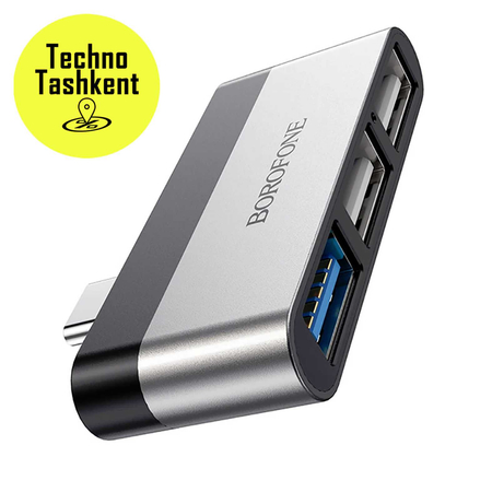 Type-C to 3USB Hub Borofone DH1 (Garantiya)  (Dostavka Bor)