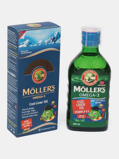 Moller's Cod Liver Oil Omega-3   рыбьей печени и витаминов A, D, E