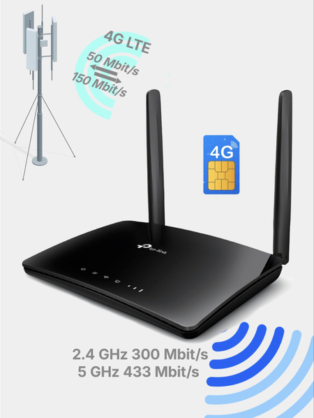 Sim karta orqali 4G LTE WiFi router TP-Link Archer MR400