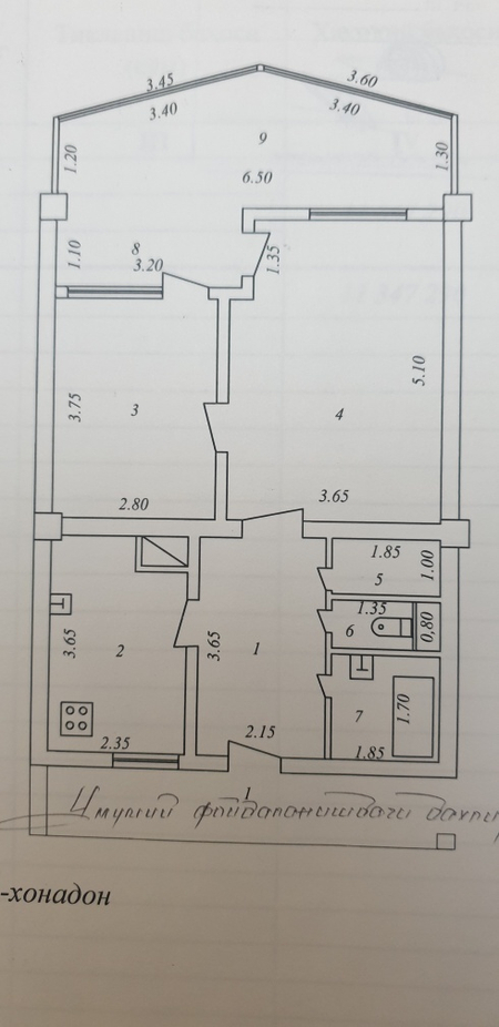 Продаётся юнусабад-2 2в3х комнатная на 1 этаже