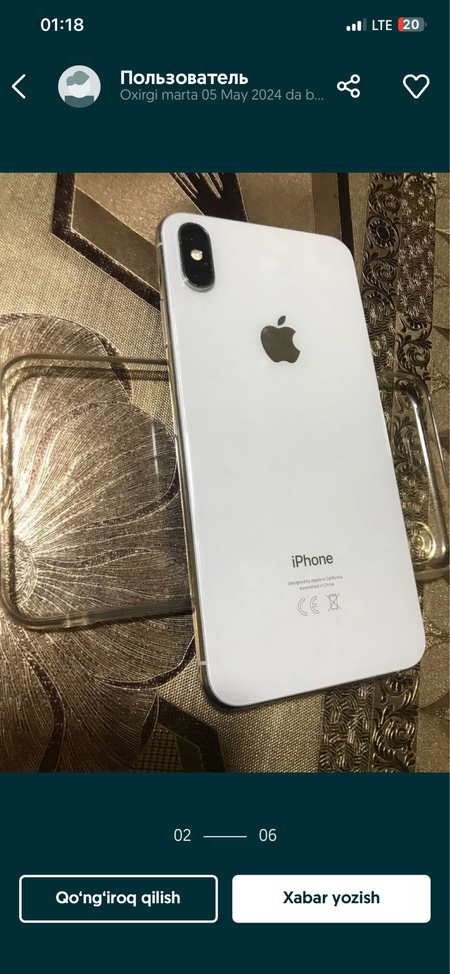 Iphone xs max oq ideal aybi yoq ideal batareya 82% orginal