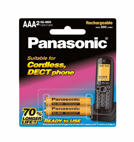 аккумулятор для радиотелефона Panasonic AAA 650 mAh  2 штуки Original