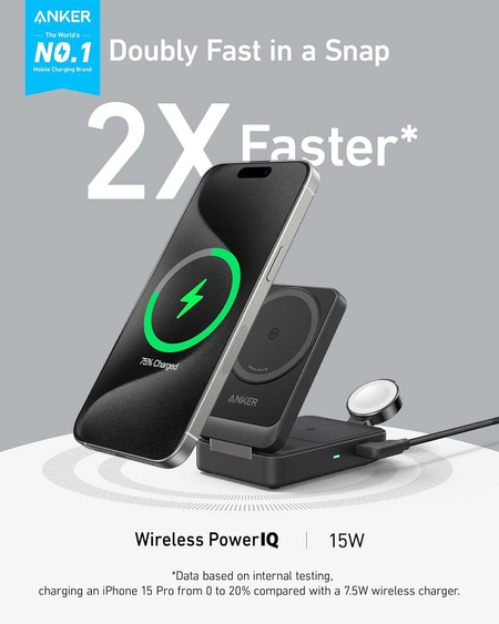 Anker MagSafe, зарядная станция Anker MagGo 3in1 Qi2