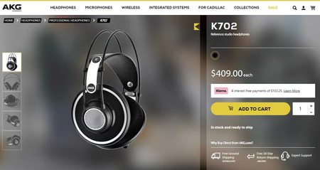 профессиональные мониторные наушники AKG K702 Original