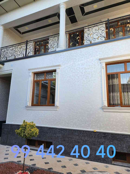 Travertin otacento fasad ishlarini qilamiz