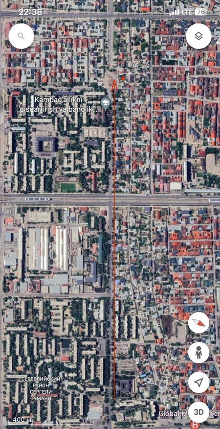 Продаётся участок 5 соток, Сергели Янгихаëт, первая линия