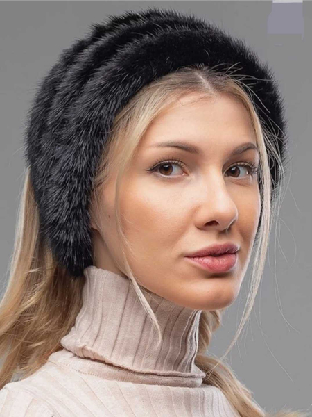 Повязка на голову из норки