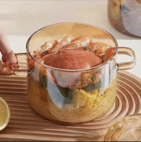 Кастрюля для тушения из боросиликатного стекла