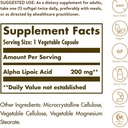 Solgar Alpha Lipolic Acid 200mg