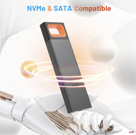 UNI M.2 NvMe/SATA SSD Enclosure 10Gbps USB 3.2