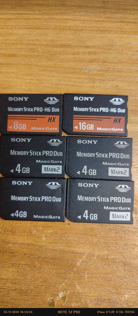 флешки memory stick pro duo для psp и для камер сони 16Gb 8Gb