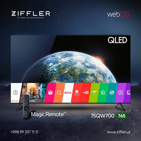Новинка Телевизор ZIFFLER 65W600U WebOS От официального дилера