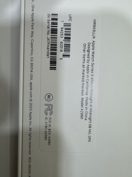 Apple Watch 9 45mm with Blood Oxygen Sensor