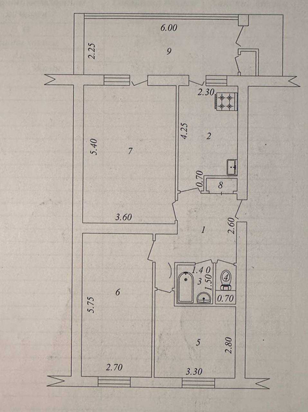 Продается 3-х комнатная квартира на Ц-2